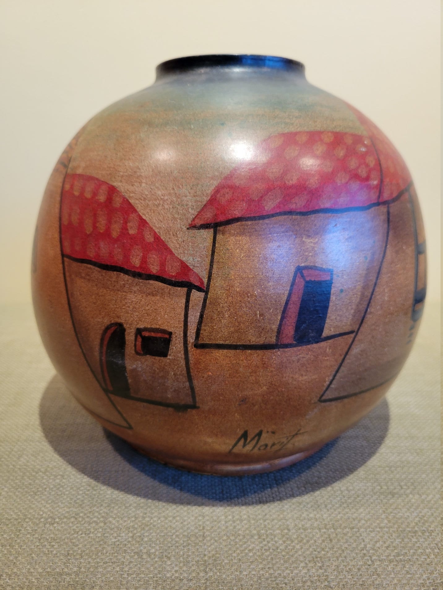 C Morit Peruvian Artist Hand Painted Terracota Vase - Etsy