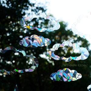 Rainbow Cloud Window Gems - Static Window Clings - Alert Birds to ...