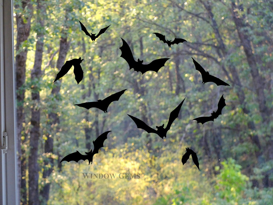 Bat Window Clings - Matte Black Decals - Prevent Bird/window Collisions ...