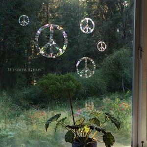 Peace Sign Window Cling - Bird Strike Prevention Decals - Set of 5 ...