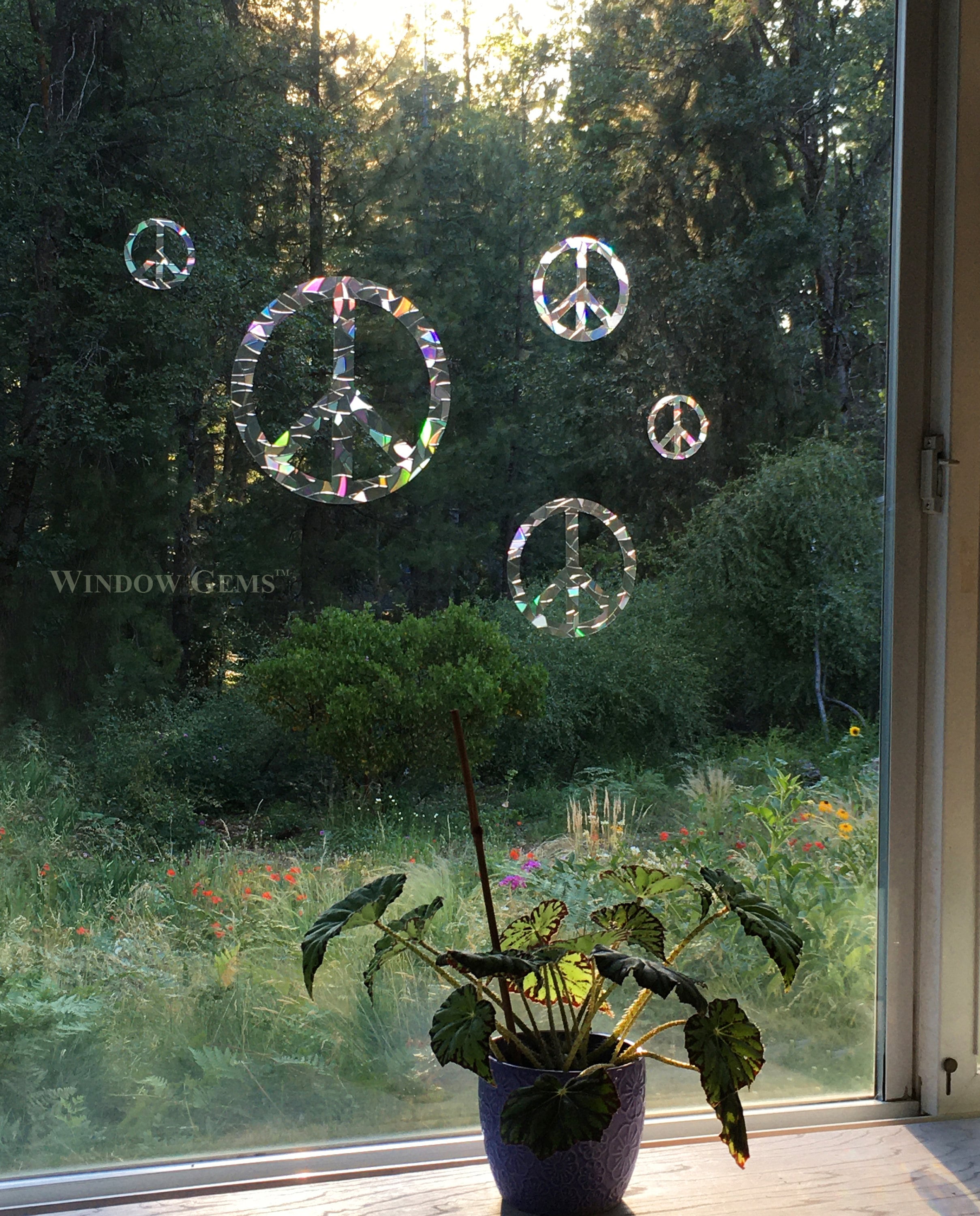 Peace Sign Window Cling Bird Strike Prevention Decals Set - Etsy