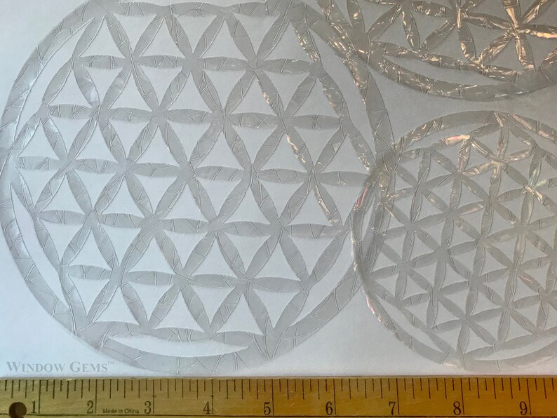 Flower of Life Mandala Window Cling Bird Strike Prevention | Etsy