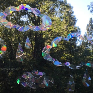 Rainbow Cloud Window Gems Static Window Clings Alert Birds | Etsy