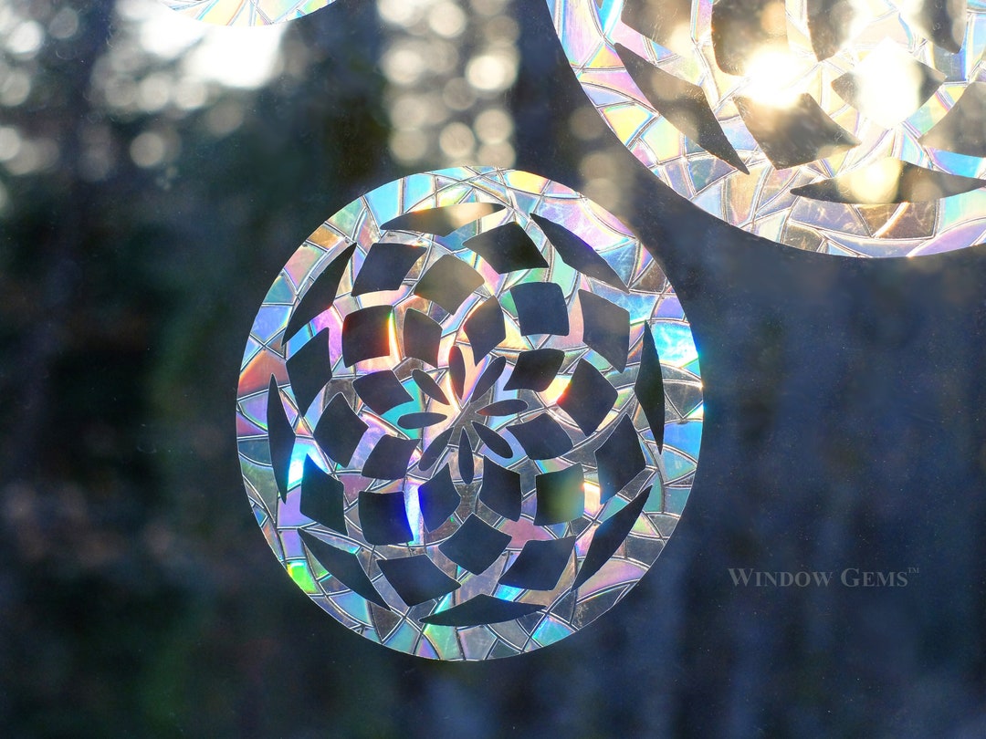 Mandala Window Gems: Bird Strike Prevention, Set of 3 Clings - Rainbow ...