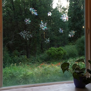 Leaf Window Gems: Prismatic Static Clings, Prevent Bird Collisions (set ...