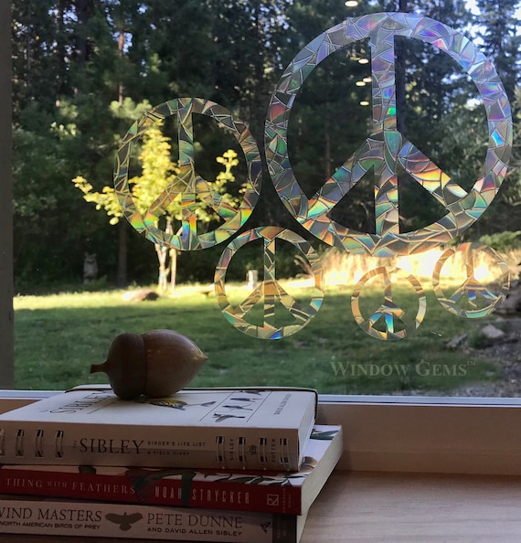 Peace Sign Window Cling Bird Strike Prevention Decals Set - Etsy