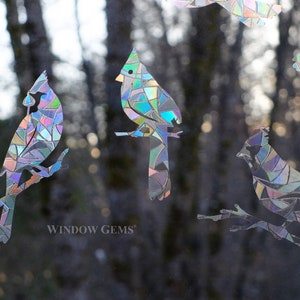 Cardinal Window Gems - Rainbow Prism Cardinals - Static Window Clings ...