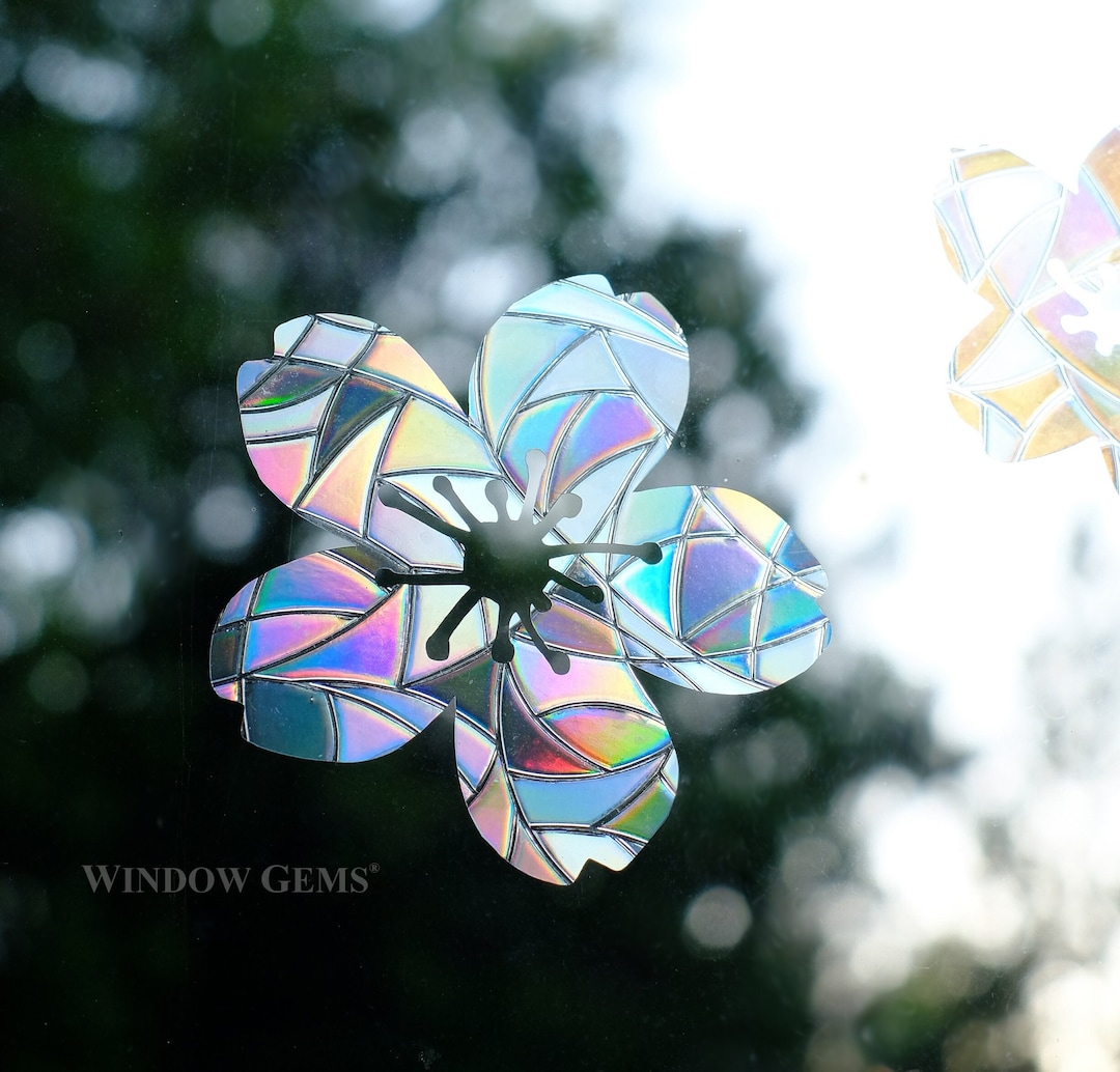 Cherry Blossom Window Gems - Static Cling Bird Strike Deterrent - 15 ...