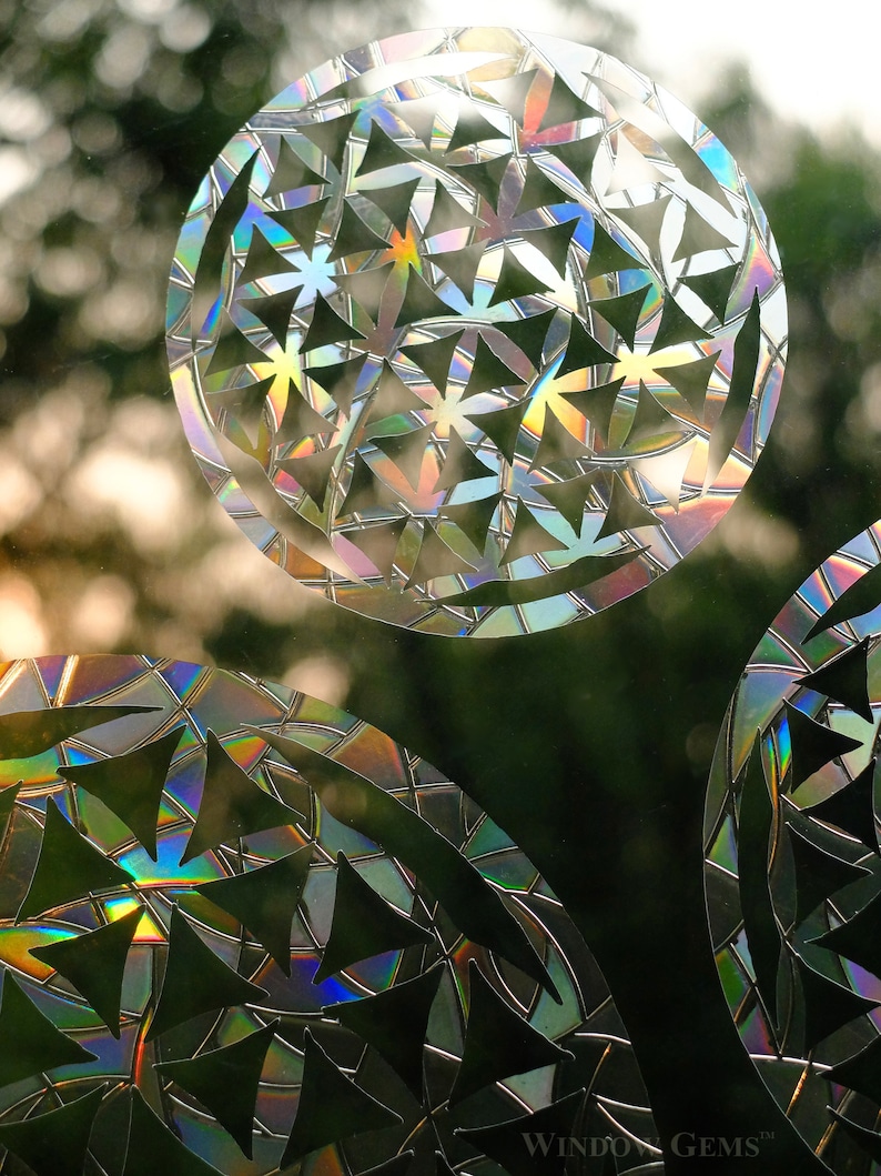 Flower of Life Mandala Window Cling Bird Strike Prevention | Etsy