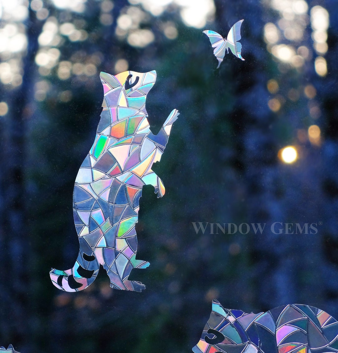 Raccoon Window Gems - Window Clings - Prevent Bird/window Collisions ...