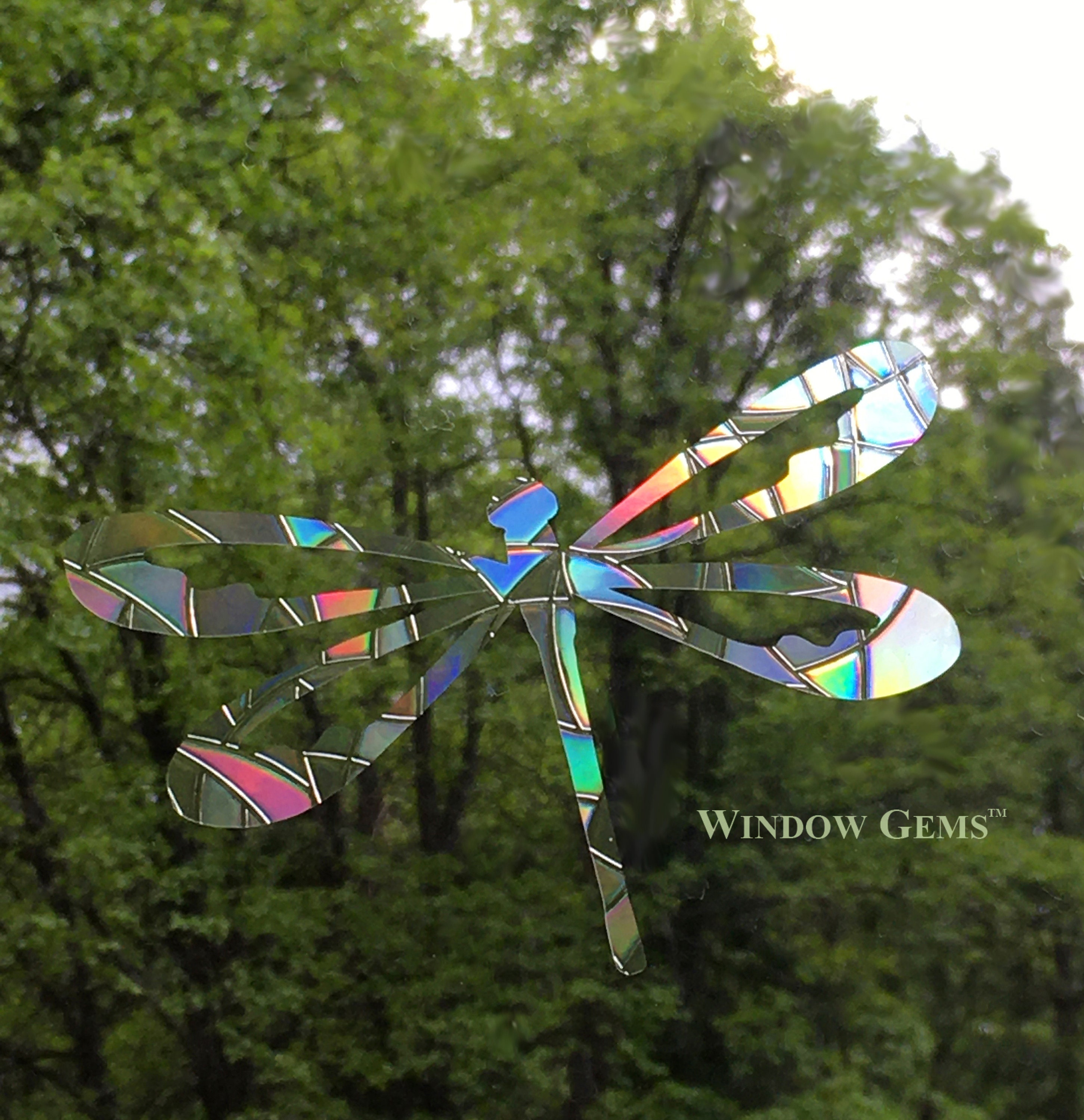 Dragonfly Window Gems Static Window Clings Alert Birds to | Etsy