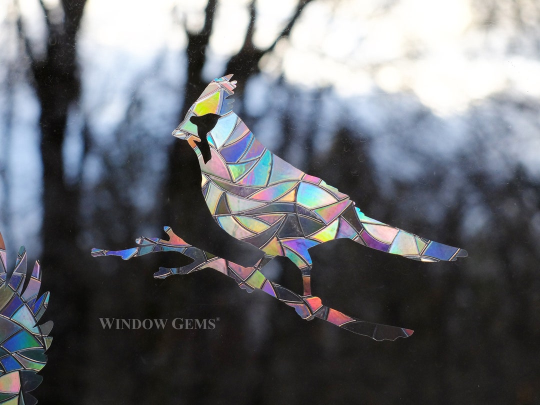 Cardinal Window Gems - Rainbow Prism Cardinals - Static Window Clings ...