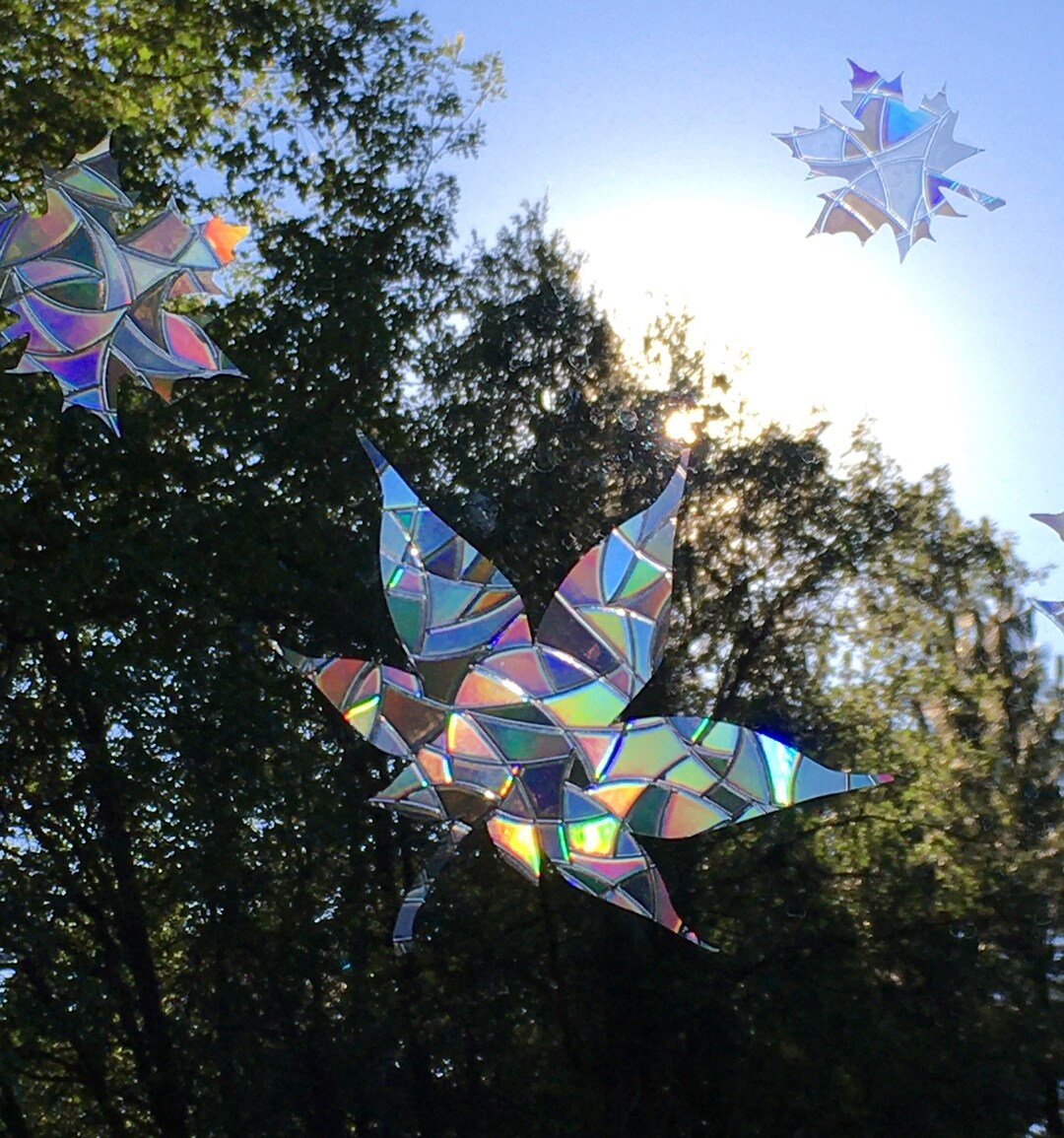 Leaf Window Gems: Prismatic Static Clings, Prevent Bird Collisions (set ...