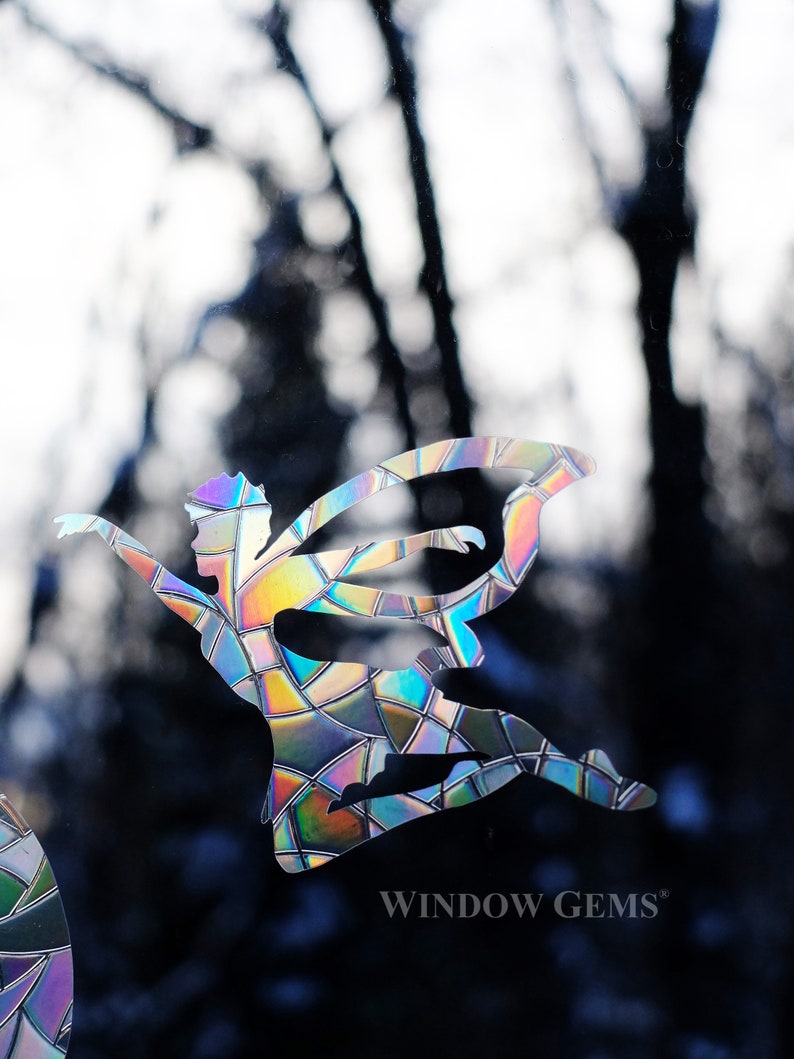 Mini Fairy Window Clings: Rainbow Suncatchers, Bird Safety Decals (7 ...