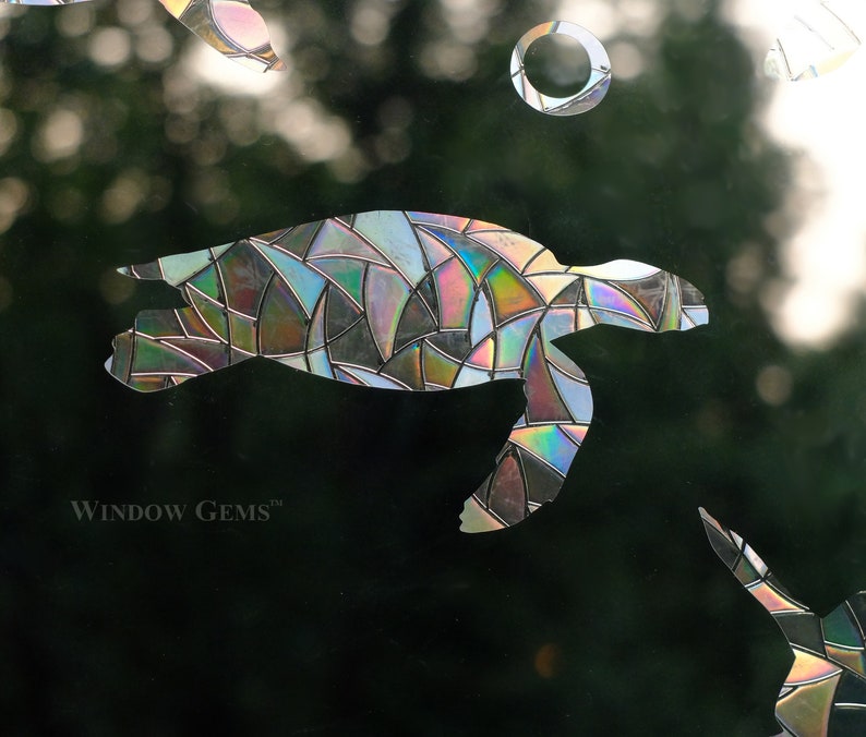 Rainbow Prism Sea Turtle Decals Static Window Clings Alert - Etsy