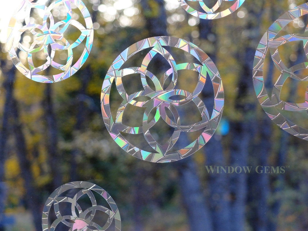 Lotus Mandala Window Cling - Bird Strike Prevention Decals - Set of 5 ...