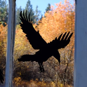 Raven Window Clings - Matte Black Decals - Prevent Bird/window ...