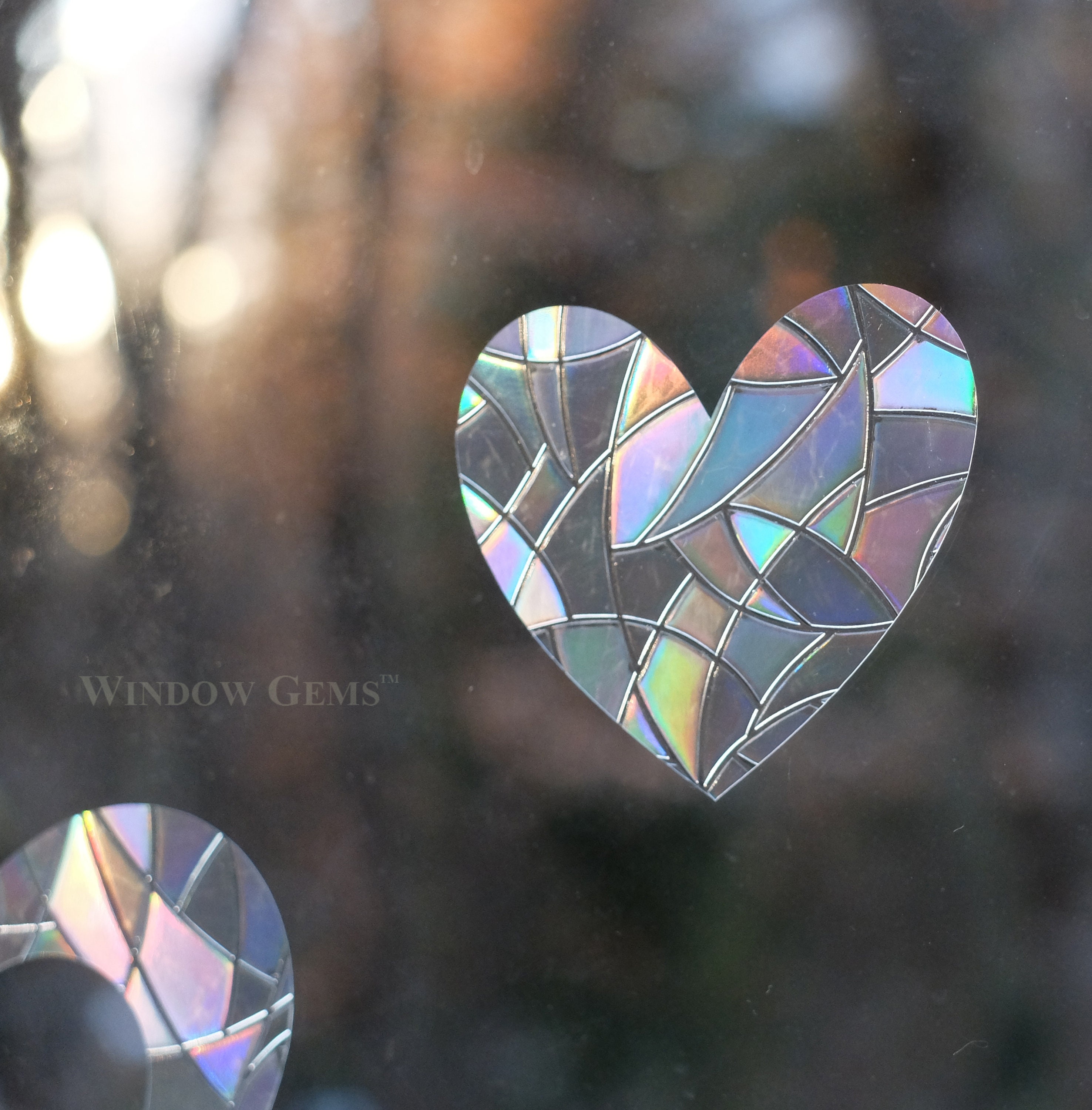 Heart Window Gems Rainbow Prisms Static Window Clings | Etsy