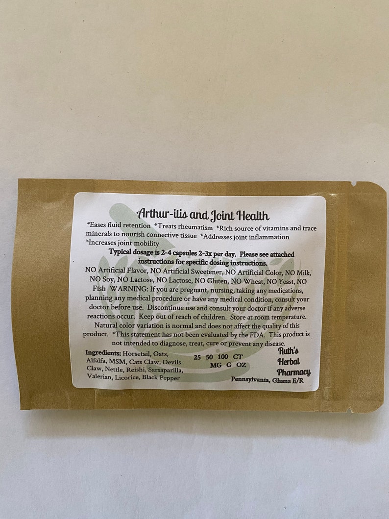 Arthur-ritis and Joint Health Remedy Herbal Formula With - Etsy