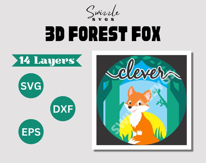 3D Fox Svg - Shadow Box Svg - Etsy Canada