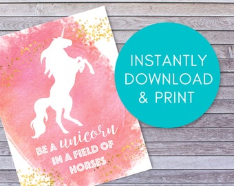 Be a Unicorn in a Field of Horses Png Sublimation Design - Etsy