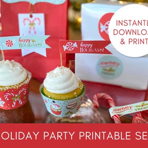 Sweet Holiday Party Printable Set, Christmas Party, Digital Download ...