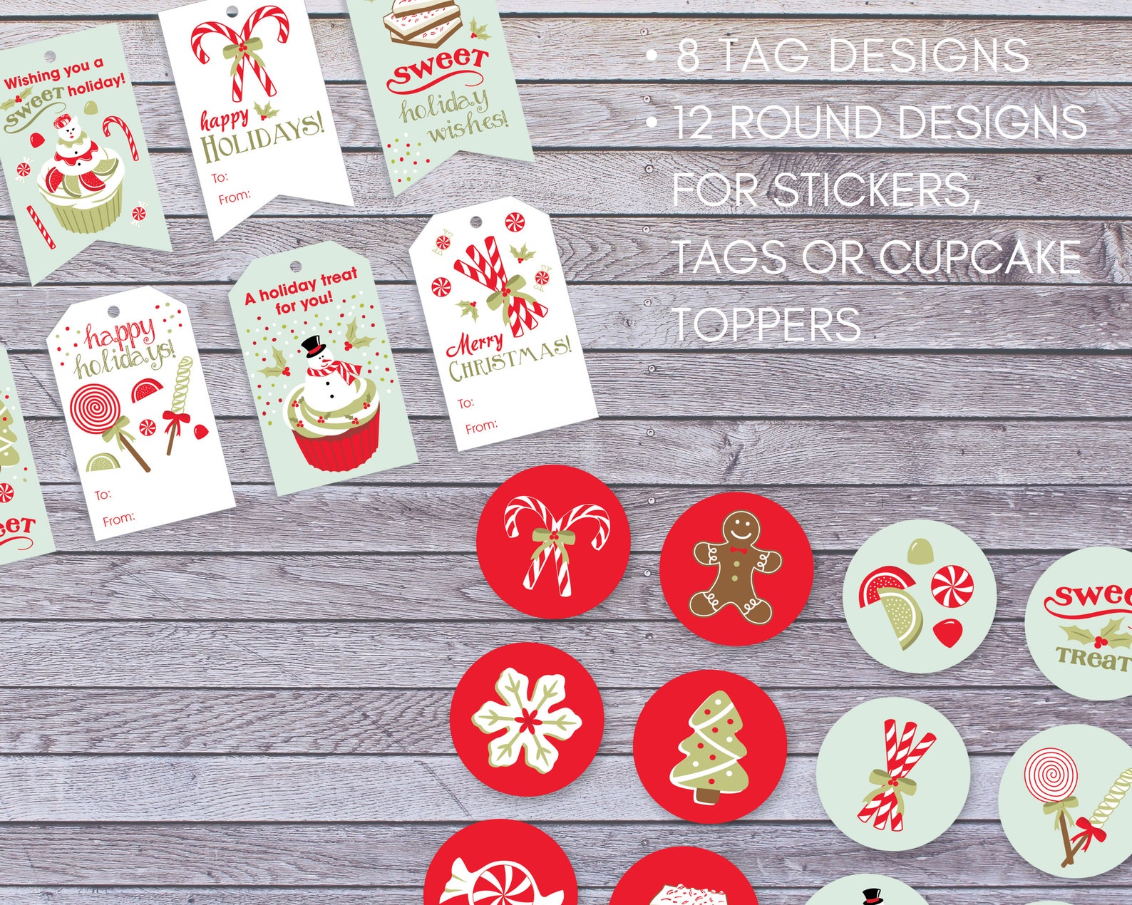 Sweet Holiday Party Printable Set, Christmas Party, Digital Download ...