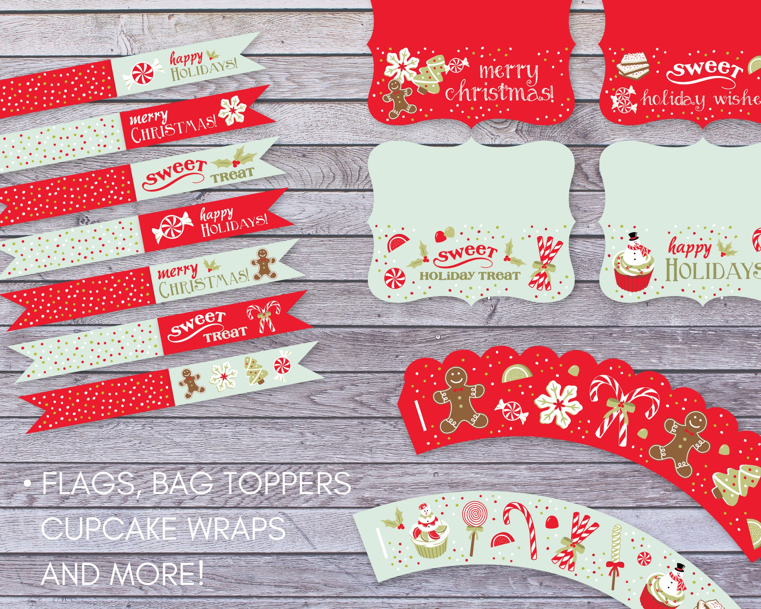 Sweet Holiday Party Printable Set, Christmas Party, Digital Download ...