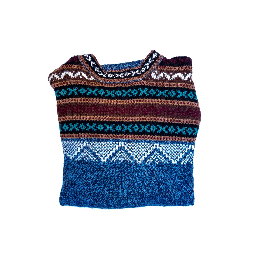 Alpaca Inca Sweater Light Blue, Navy Blue - Genuine Alpaca Wool ...