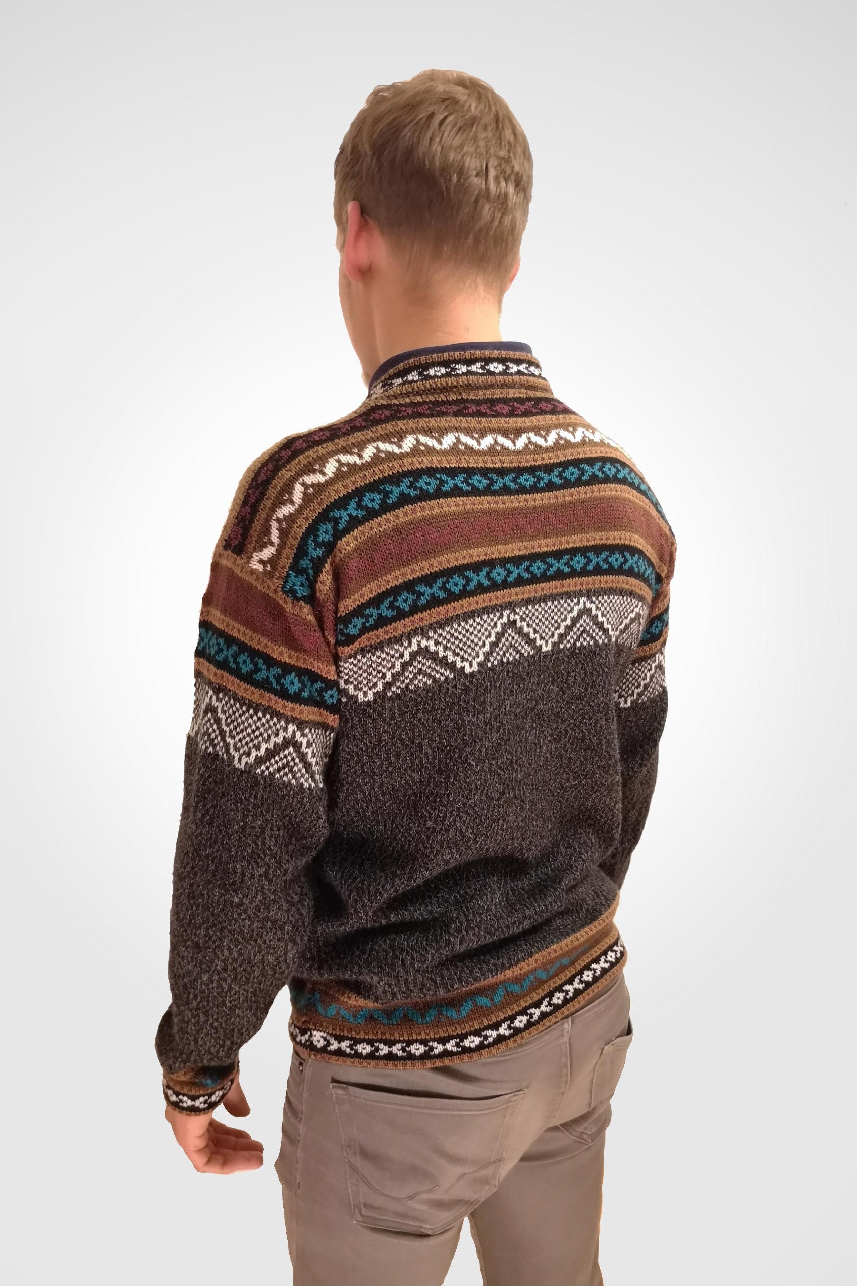 Fair Handmade Alpaca Inca Sweater Dark Grey - Genuine Alpaca Wool ...
