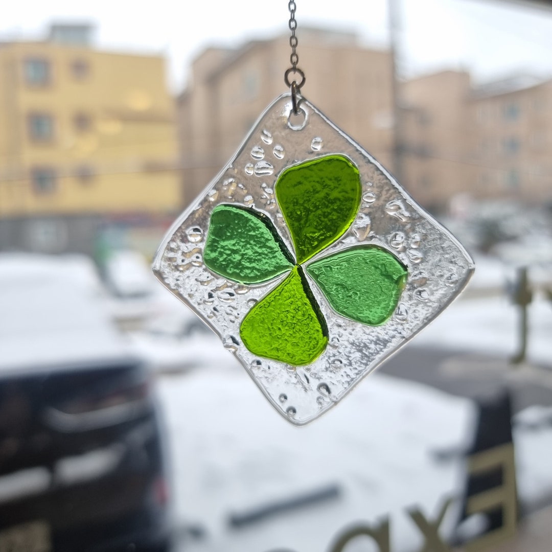 Four Leaf Clover, Stained Glass Four Leaf Clover, Four Leaf Clover Gift ...