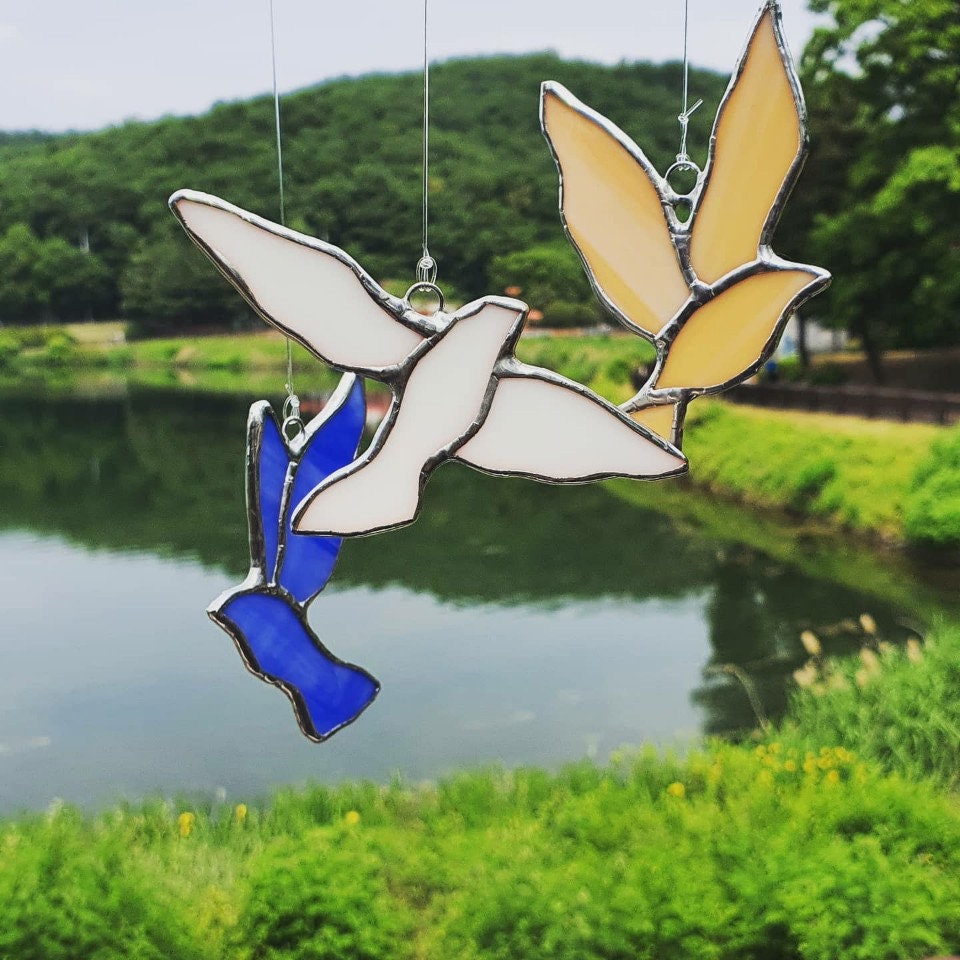 Pigeon Glass Pigeon Stainedglass Suncatchers Glass Art - Etsy