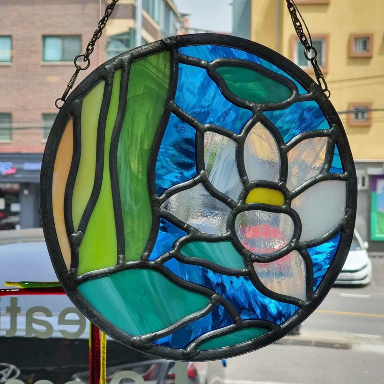 Water Lily Stained Glass, Stained Glass Panel - Etsy