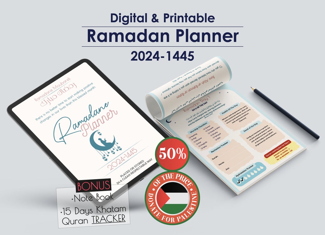 Ramadan Planner 2024, Digital Printable Ramadan, Surah Quran Tracker ...