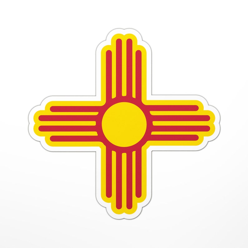 Zia Sun, New Mexico Flag Symbol Sticker (native American Tribes, People ...