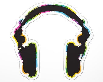 DJ Headphones Decal for All Sizes of Dell/pc BLACK Quality Vinyl Music ...