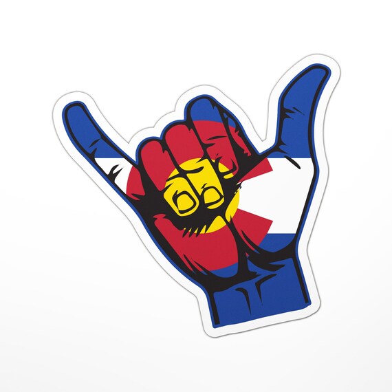 Colorado Hang Ten Sticker CO State Surf Snowboarding - Etsy