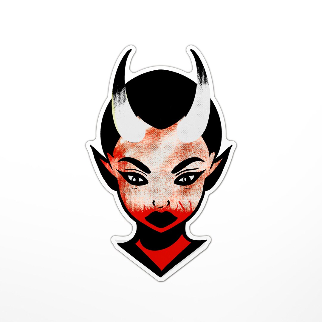 Devil Girl Sticker (hell, Occult, Superstition, Devilgirl, Cute ...
