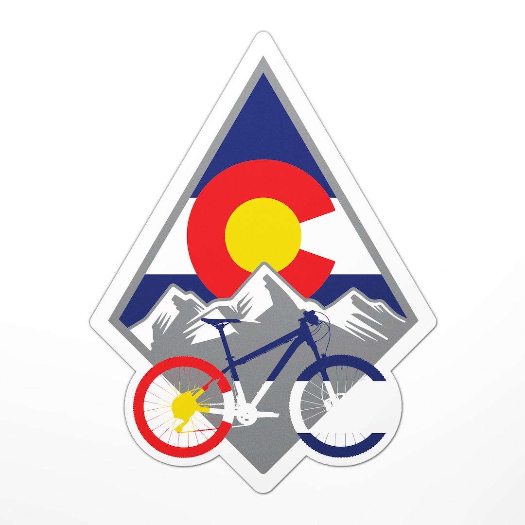 Colorado Mountain Bike Sticker - Etsy