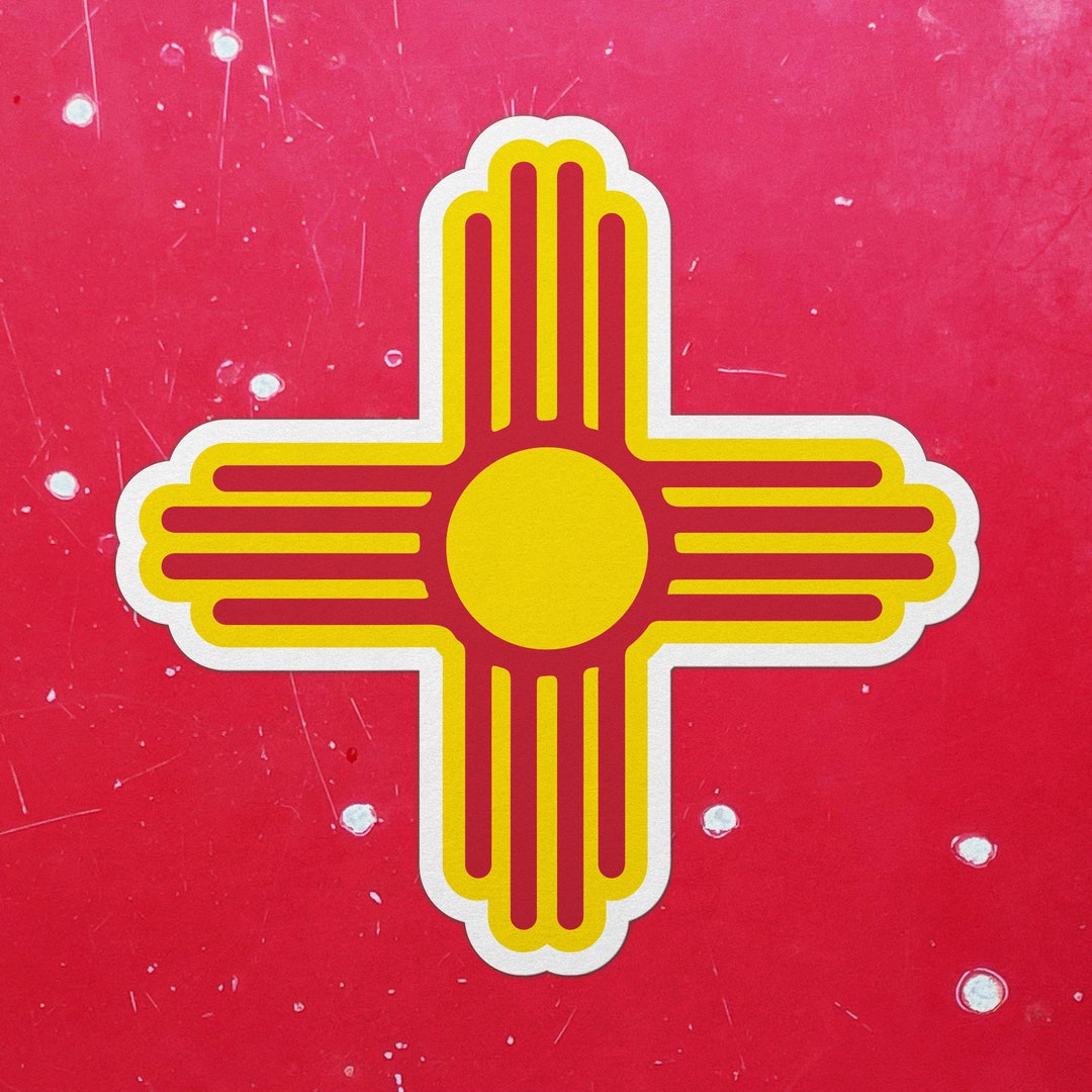 New Mexico Flag Symbol, Zia Sun Sticker (native American Tribes, People ...