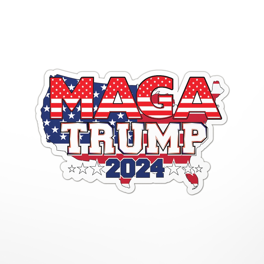 MAGA Trump 2024 Sticker (election, Make America Great Again, Republican ...