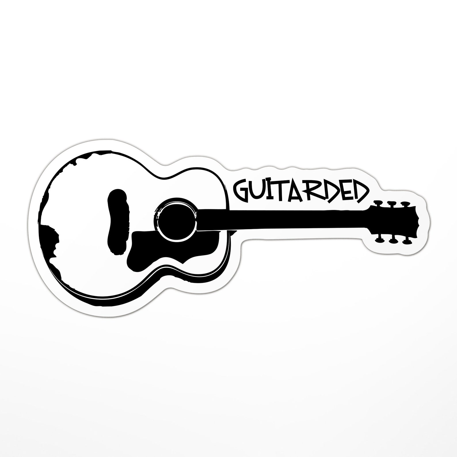 Acoustic Guitarded Sticker - Guitar, Guitarist - Etsy