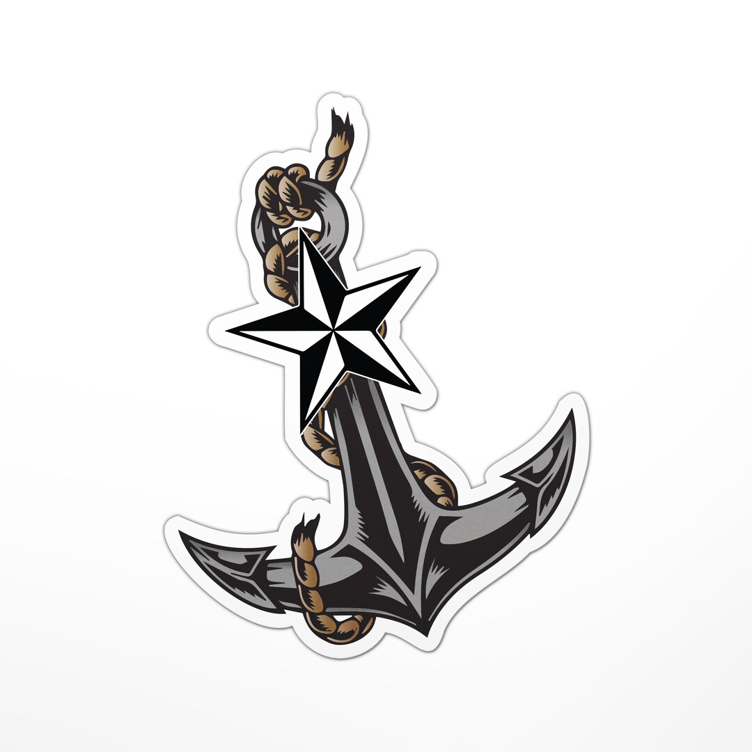 Nautical Star and Anchor (navy, Boats, Ships, Sailing, Outdoors) - Etsy