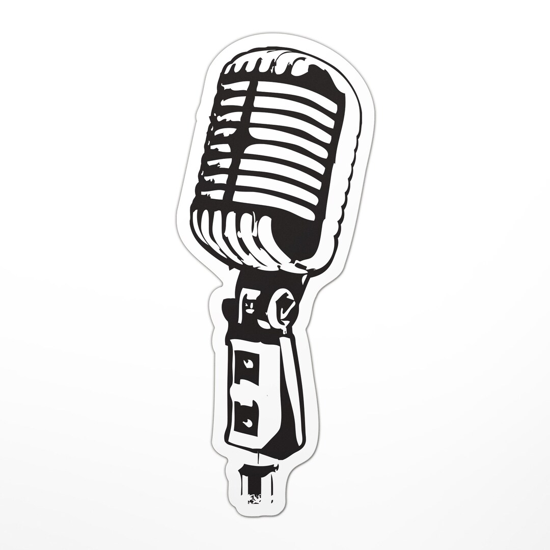 Vintage Microphone Sticker - Etsy