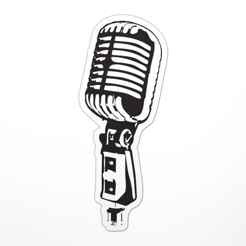 Vintage Microphone Sticker - Etsy