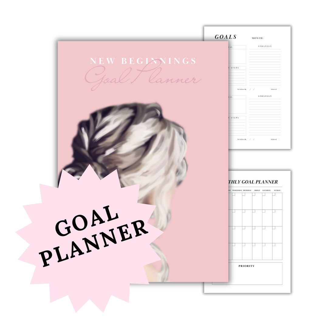 Goal Planner Digital, Goal Templates, Monthly Schedule, Monthly Goals ...