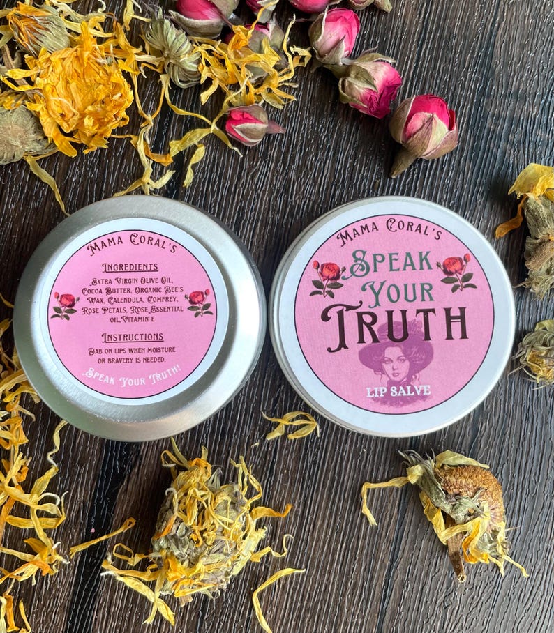 Speak Your Truth Organic Lip Balm, Rose Calendula Comfrey, Cocoa Butter ...
