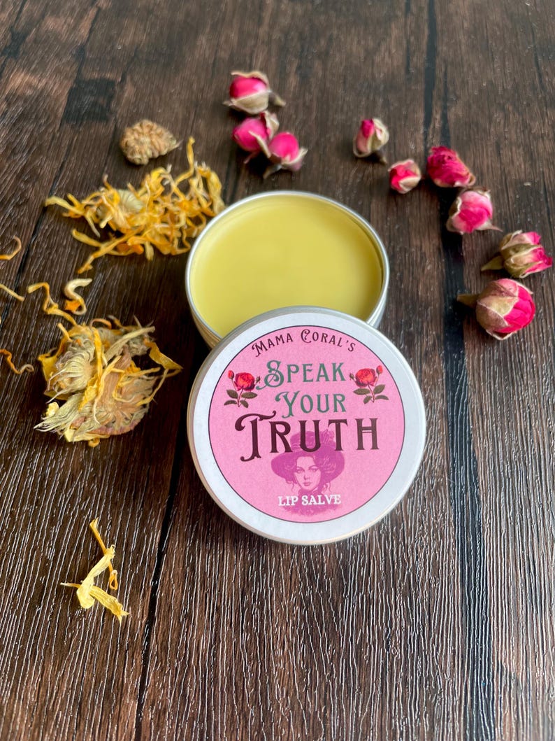 Speak Your Truth Organic Lip Balm, Rose Calendula Comfrey, Cocoa Butter ...
