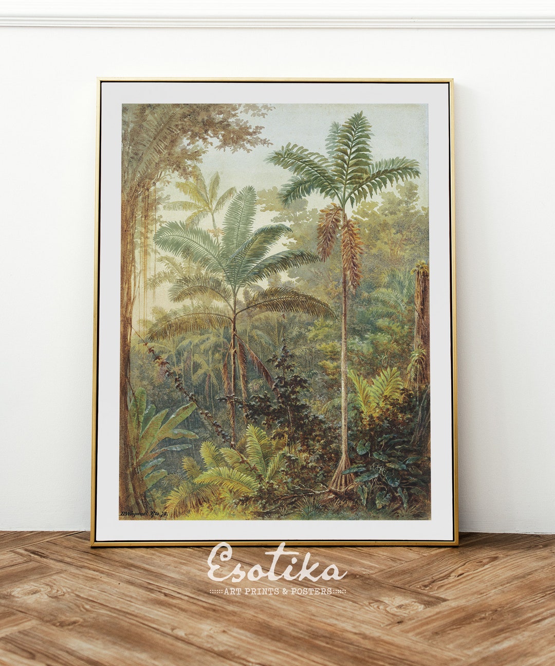 Vintage Tropical Art / Palm Tree Wall Art /PRINTABLE Jungle Print ...