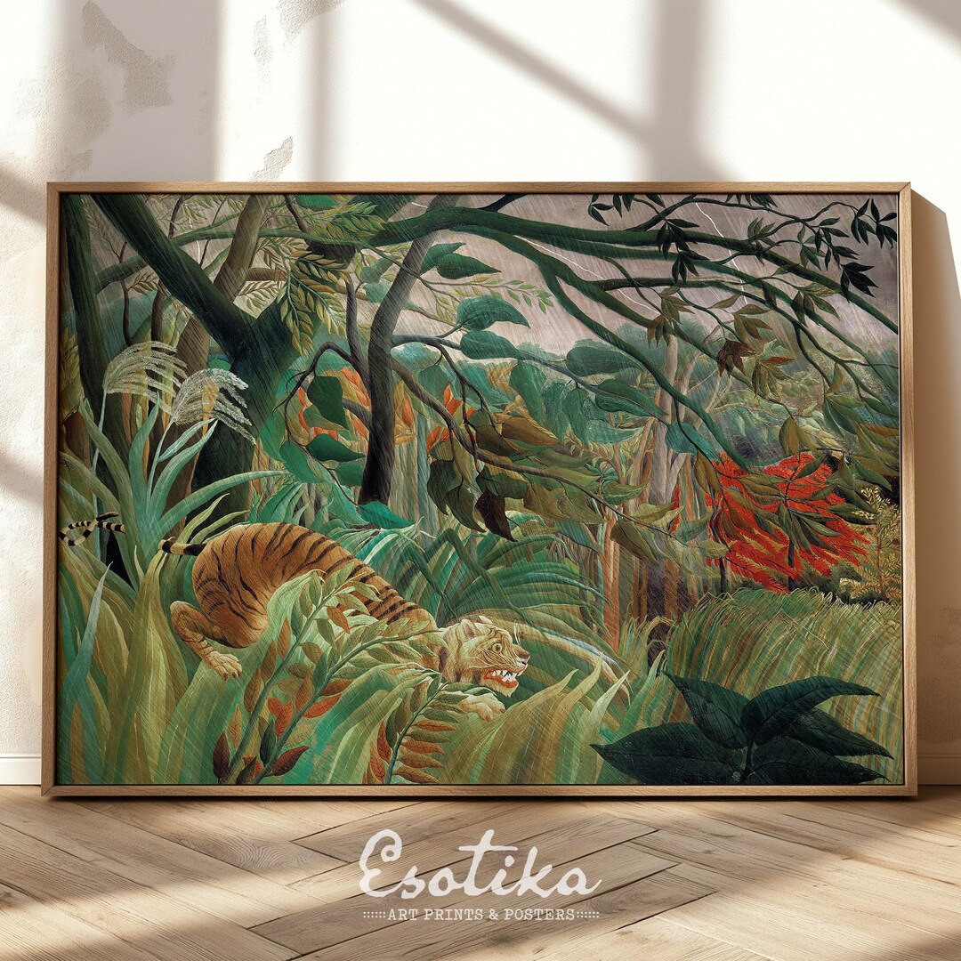 Henri Rousseau Vintage Jungle Print / Tiger Print / PRINTABLE Tropical ...